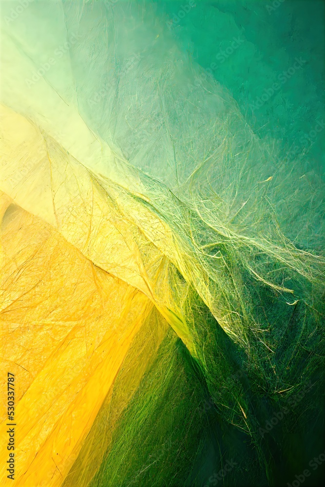 Combination of deep green and vivid yellow with fluffy fine detailing ...