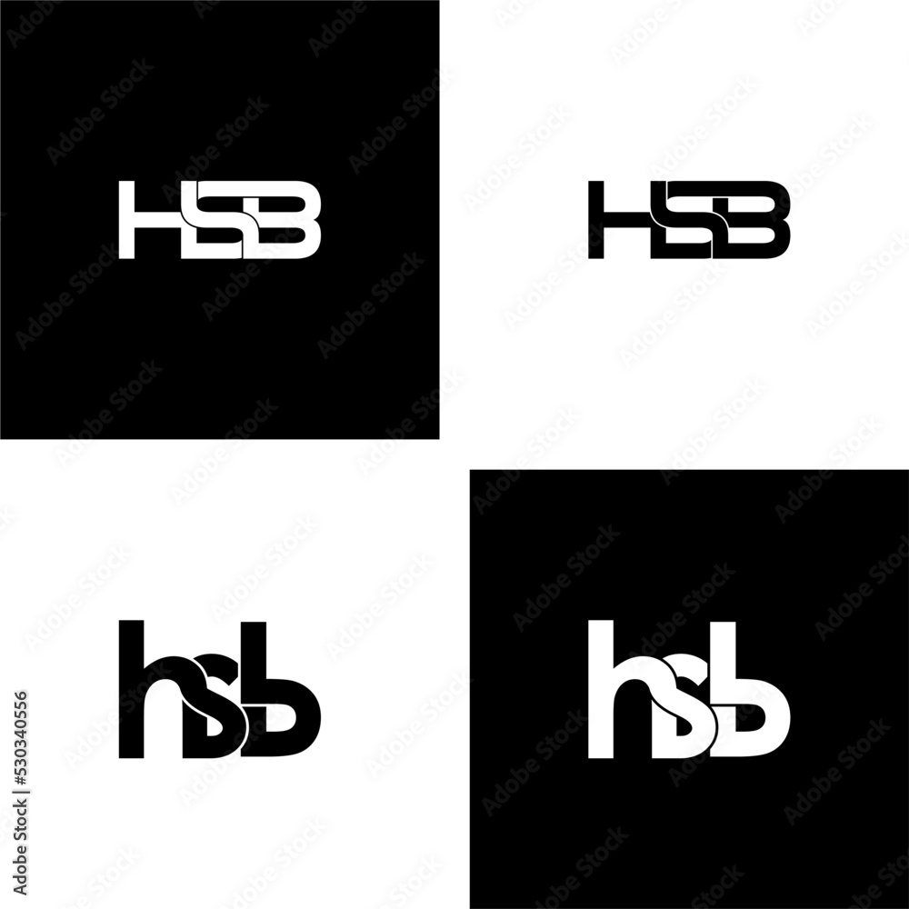 hsb letter original monogram logo design set Stock Vector | Adobe Stock
