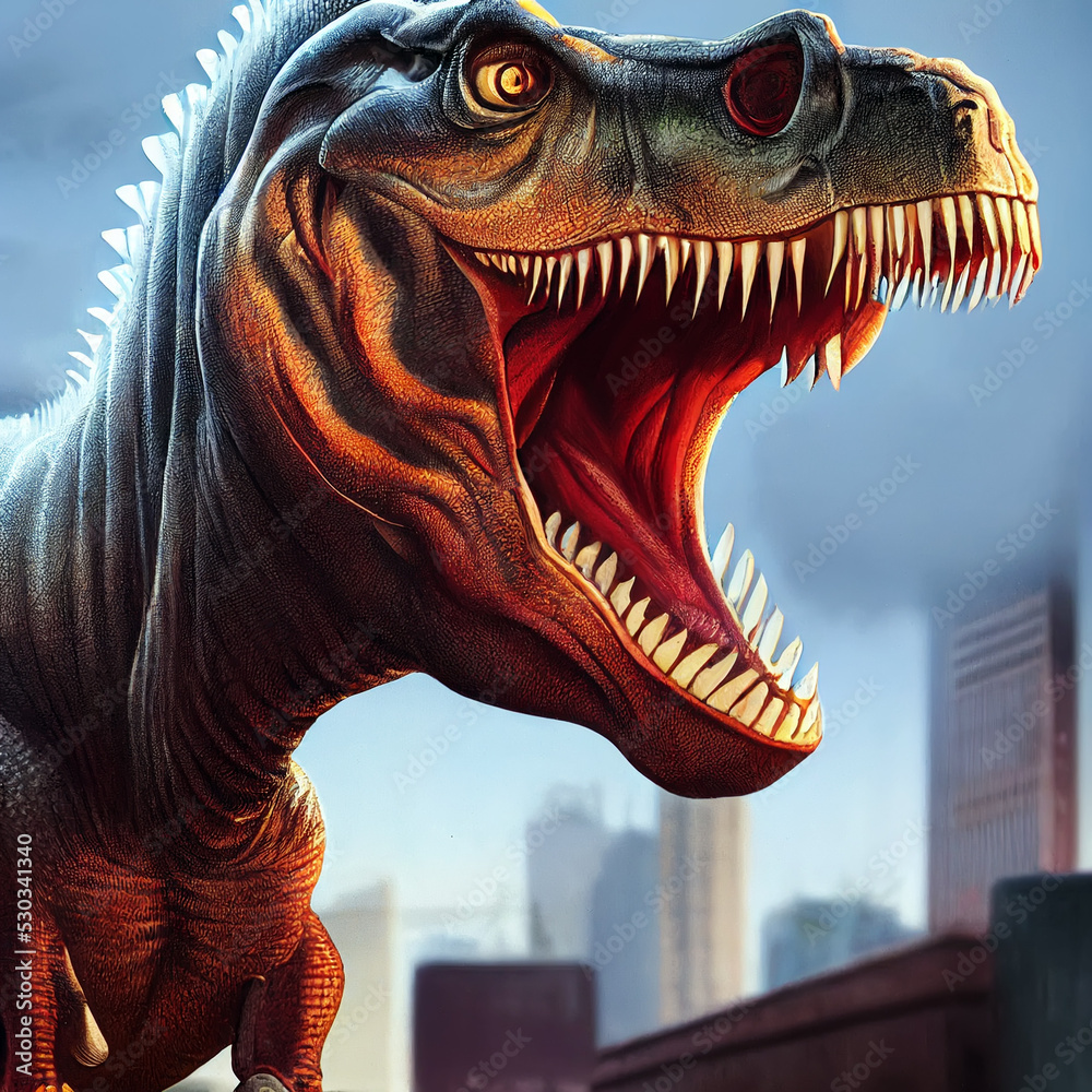 portrait of angry dinosaur Stock-Illustration | Adobe Stock