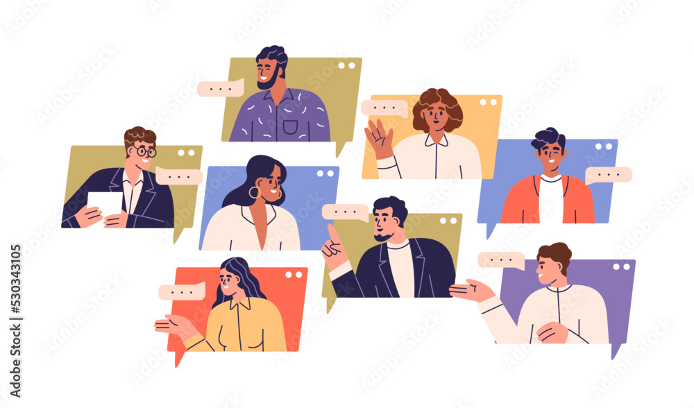 Online remote video conference call. Business communication via ...