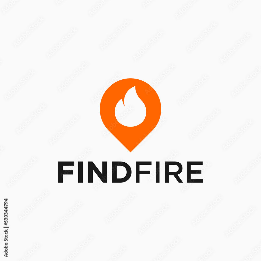 fire location logo design icon vector silhouette illustration Stock ...