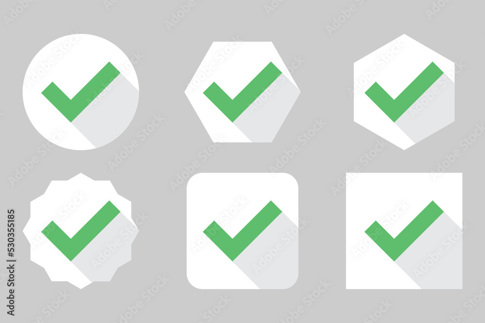 Check marks Icon Set, Tick marks, Accepted, Approved, Yes, Correct, Ok ...