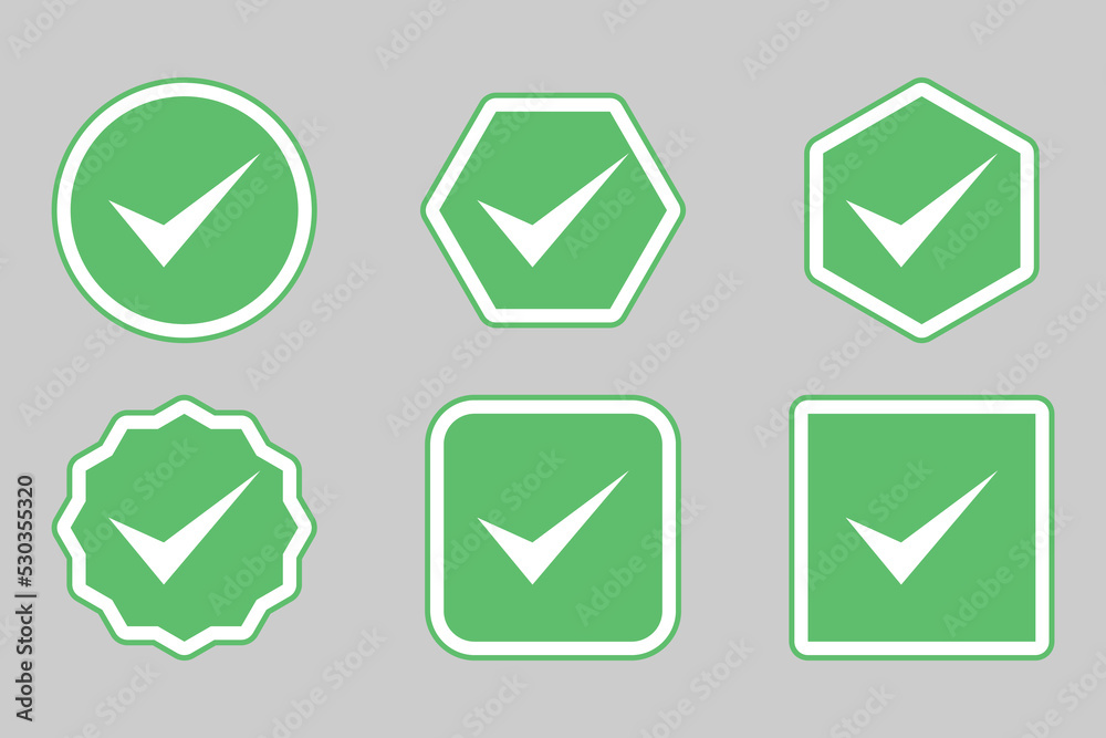 Check marks Icon Set, Tick marks, Accepted, Approved, Yes, Correct, Ok ...
