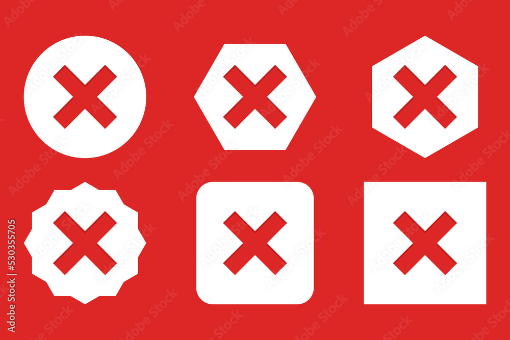 Wrong Marks Icon Set Cross Marks Rejected Disapproved No False Not Ok Wrong Choices Task