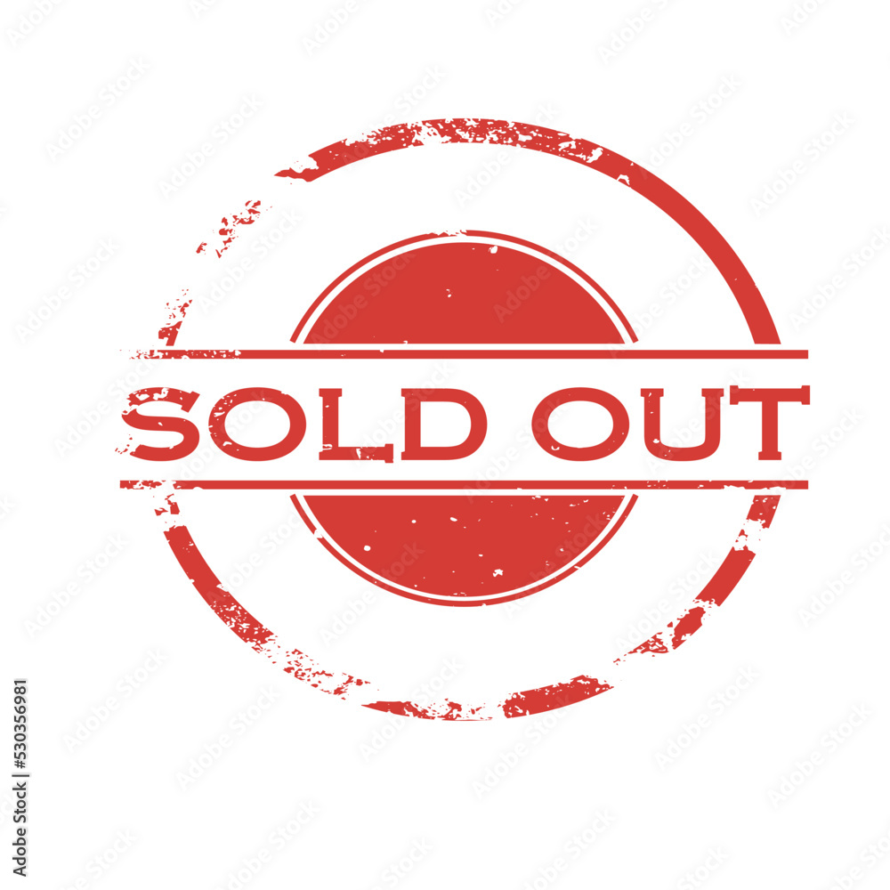 vector de sticker sol out en color rojo Stock Vector | Adobe Stock