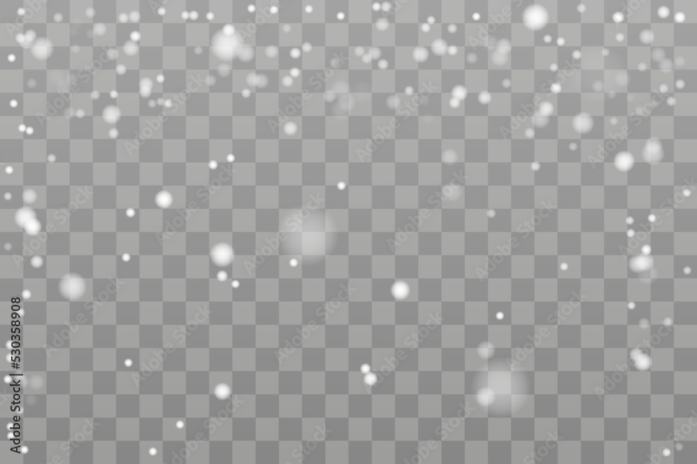 Falling realistic snow. Christmas, transparent snowfall isolated on ...