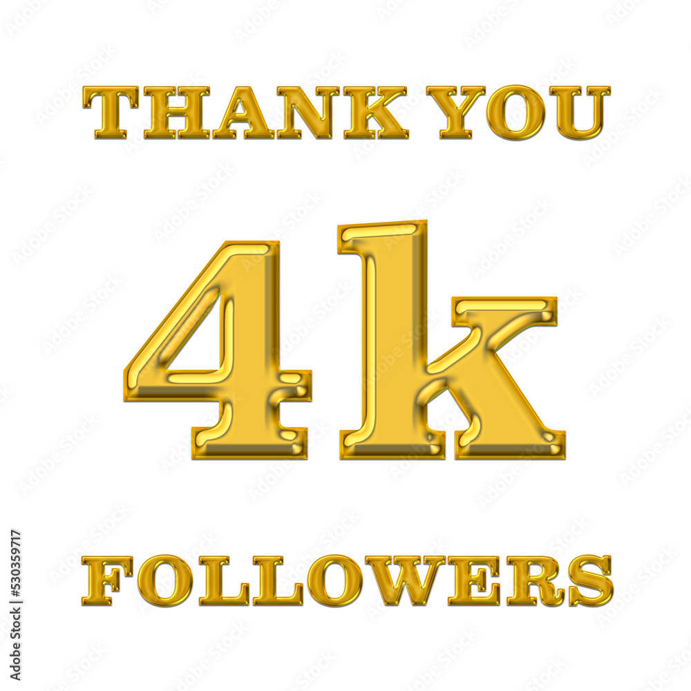 Thank you 4K followers transparent background PNG image, with gold numbers. followers ...
