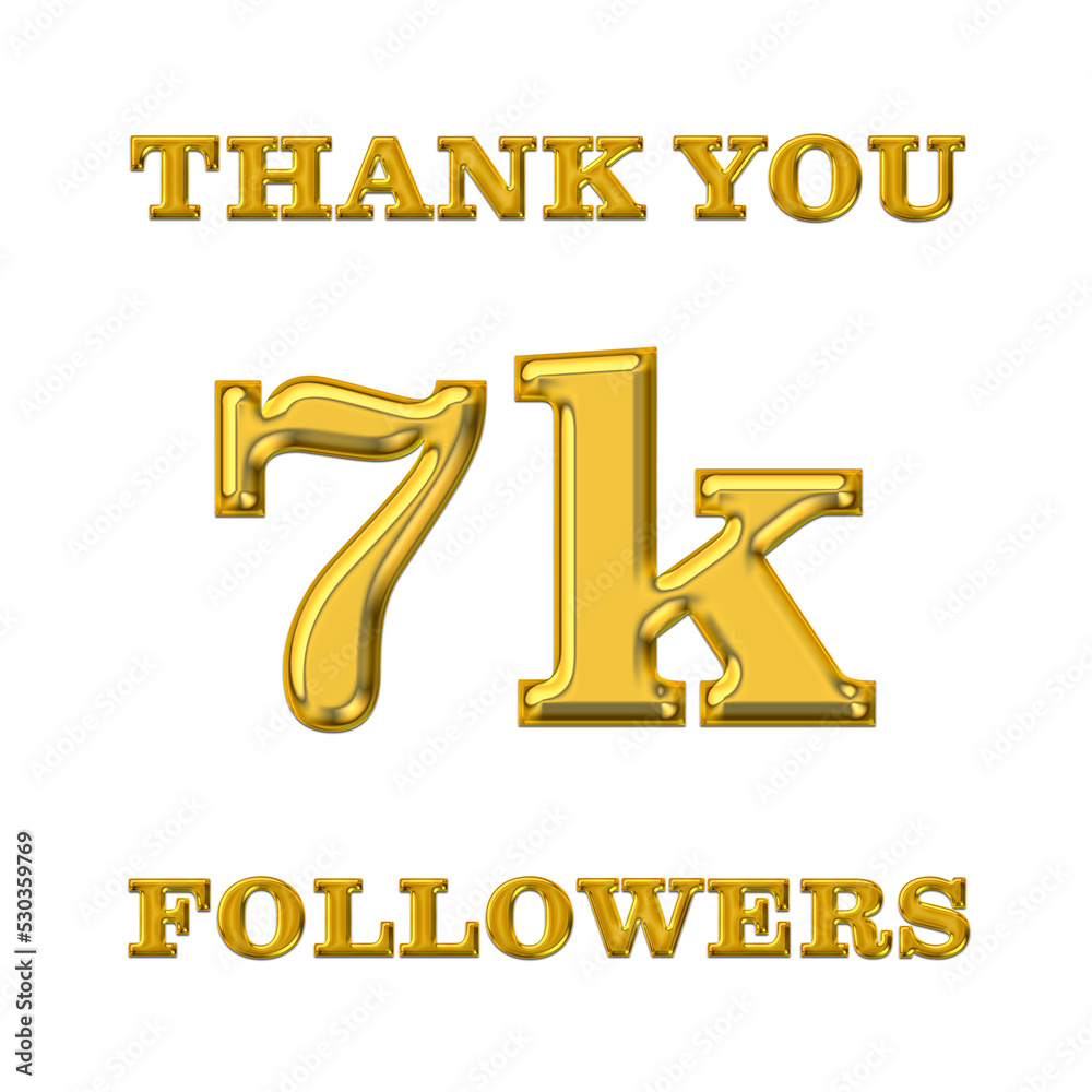 Thank you 7K followers transparent background PNG image, with gold ...