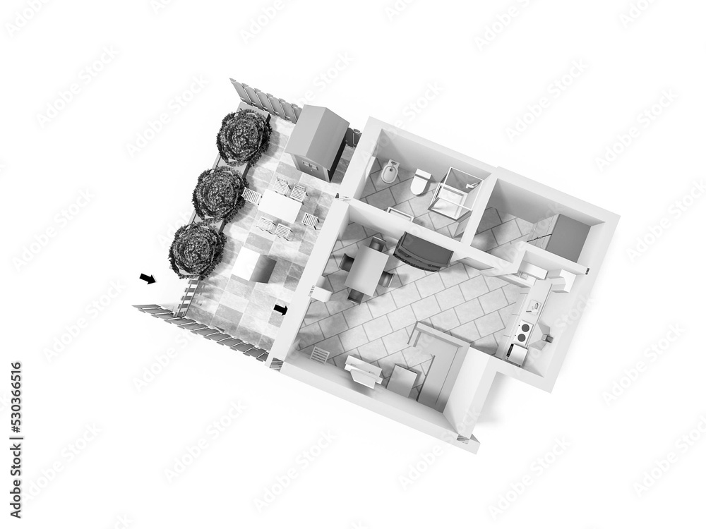3d floor plan illustration. 3d Floor plan. Floorplans. Home floor plan ...
