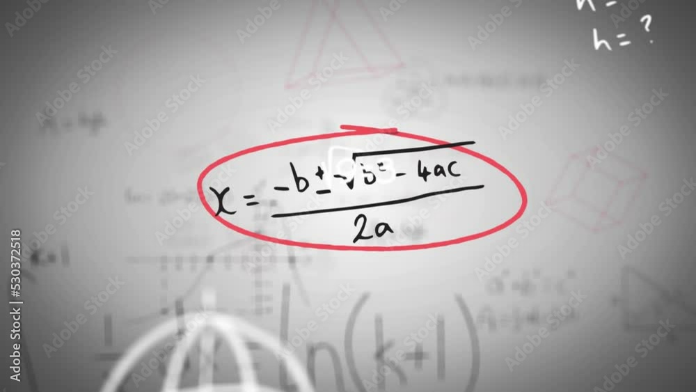 Animation mathematical equations and geometric shapes with diagrams ...