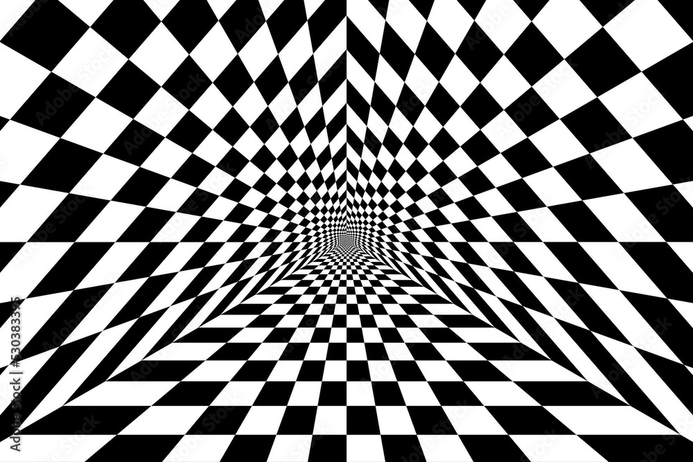 Abstract Black and White Pattern with Tunnel. Contrasty Optical ...