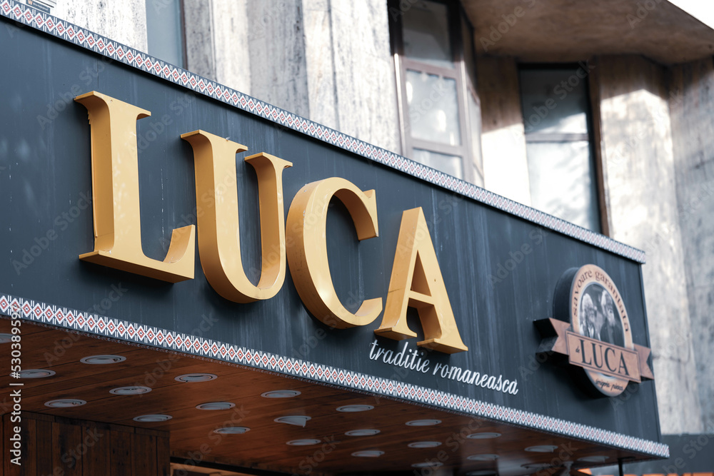 simigerie Luca logo in Bucharest, Romania. photo taken in September ...