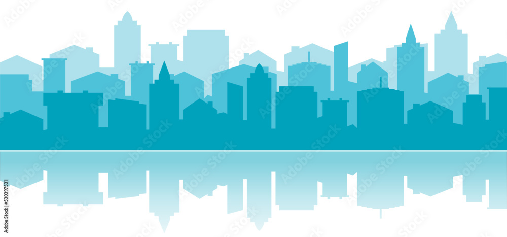 Cityscape. Cartoon urban skyline. City panorama, landscape, street ...