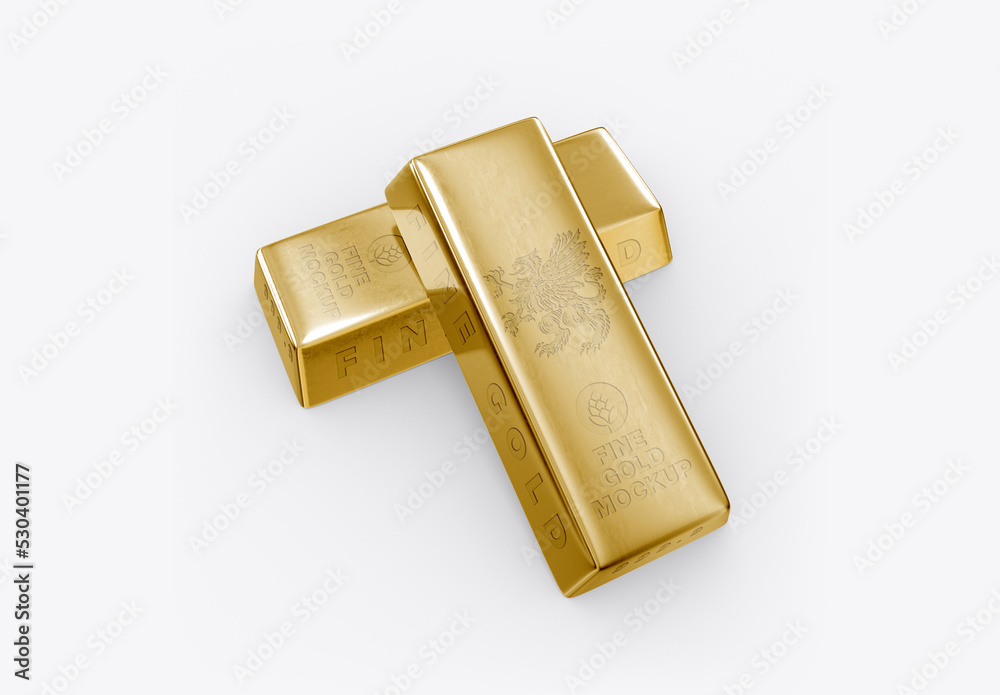 Colored Gold Bar Mockup Stock Template | Adobe Stock