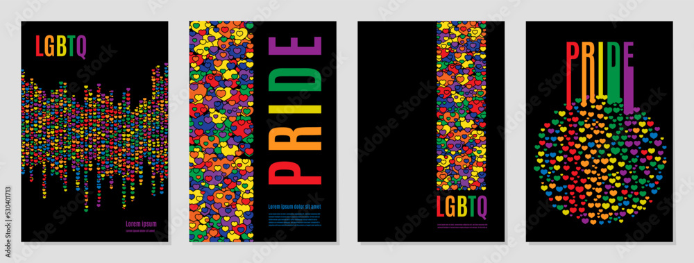 Black Sign pride lgbt symbol rainbow. banner illustration vector Stock ...
