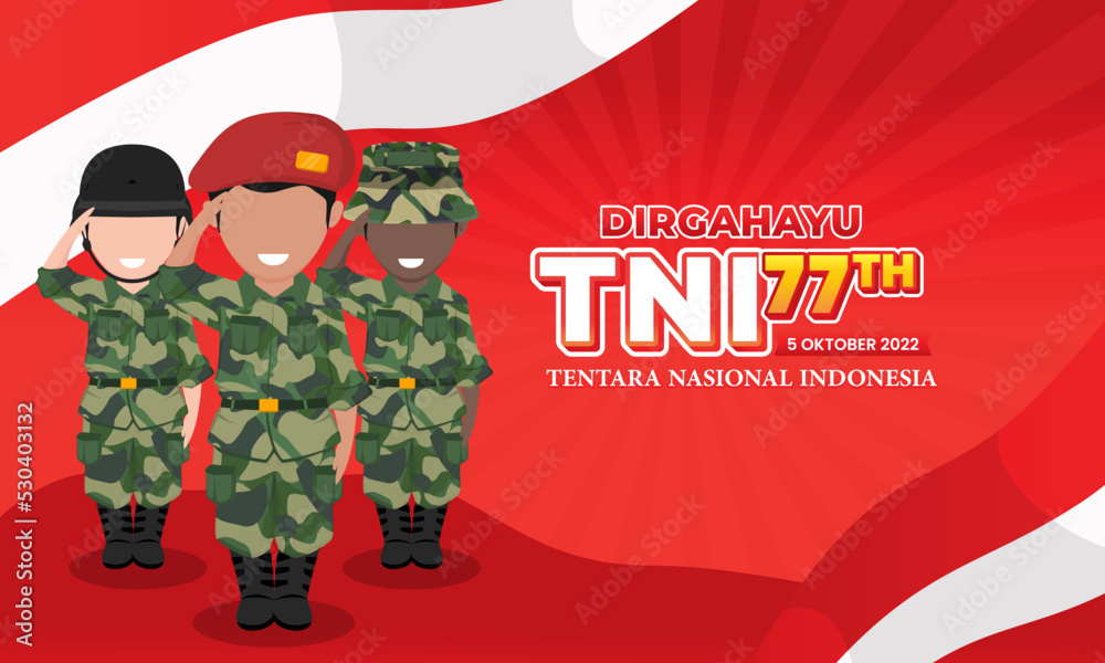 dirgahayu TNI or HUT TNI of indonesian army day background design Stock ...