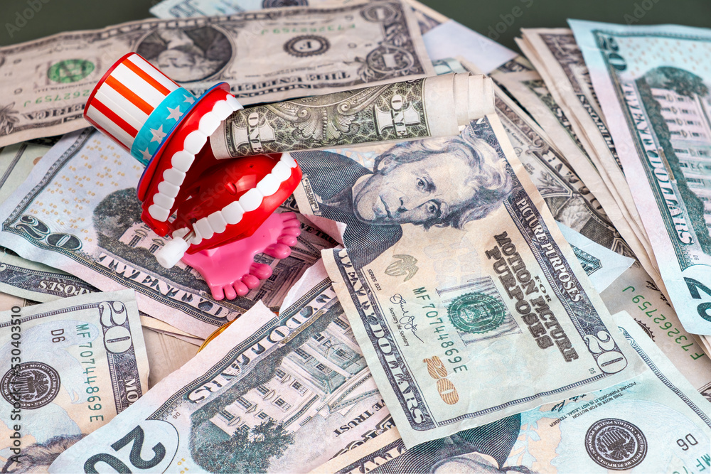 Concept of wild capitalism, representation of the voracity of ...