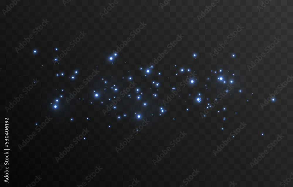 Vector blue dust on isolated transparent background. Magic, magic dust ...