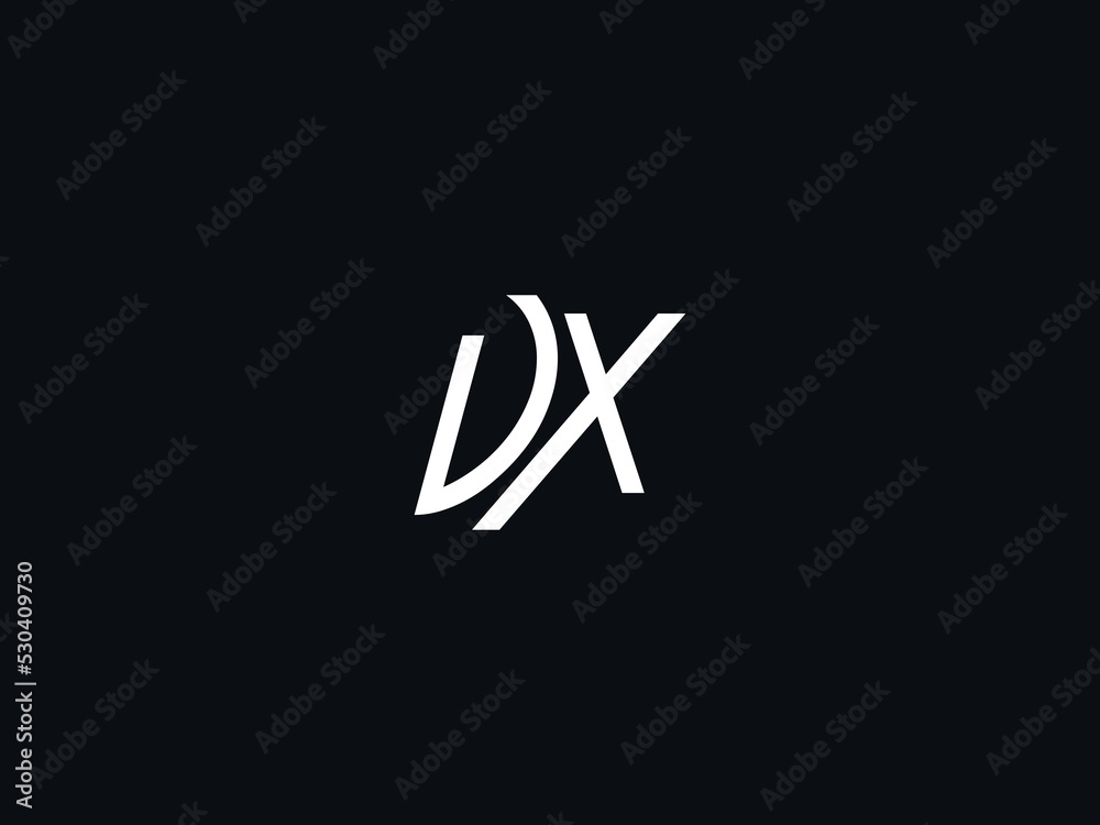 Monogram VX Logo Icon, Unique Vx v x Letter Logo Image Vector Black ...