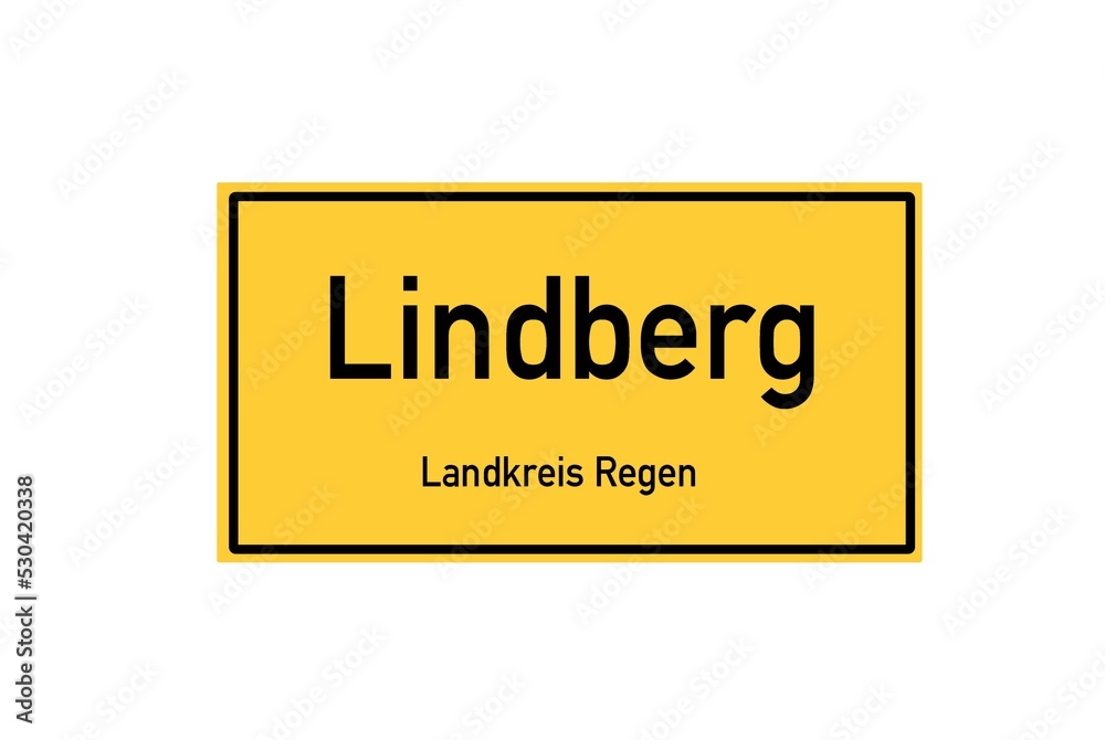 Isolated German city limit sign of Lindberg located in Bayern Stock ...