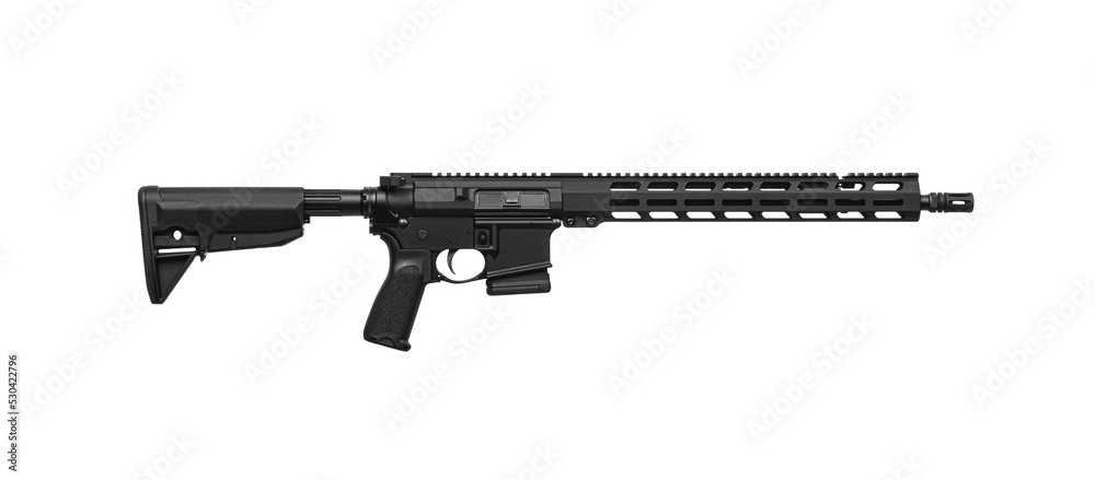 Modern automatic rifle isolated on white background. Weapons for police ...