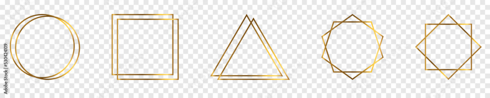 Set of geometric golden frames. Art deco style. Can use for invitations, wedding, premium decor ...