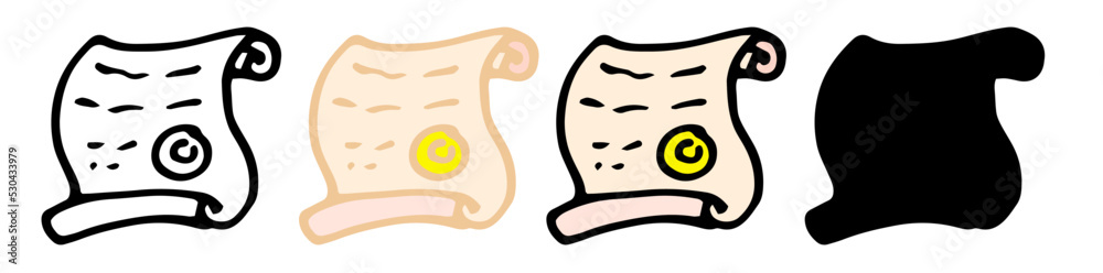 the winner's certificate is an icon of a paper scroll with a gold seal ...