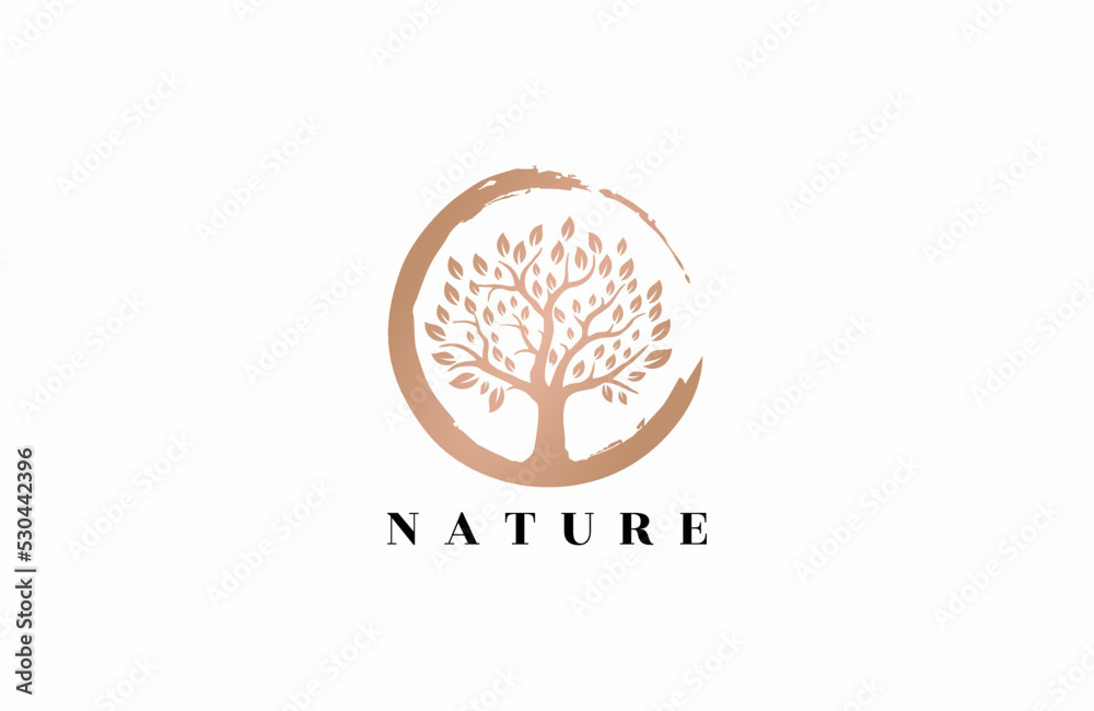 modern tree logo design.Nature tree logo in negative space concept and ...