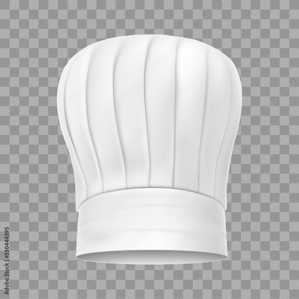 Chef hat with realistic shadow isolated on transporent background. Cook ...