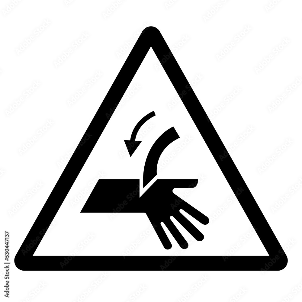 Warning Cutting Hand Symbol Sign ,Vector Illustration, Isolate On White ...