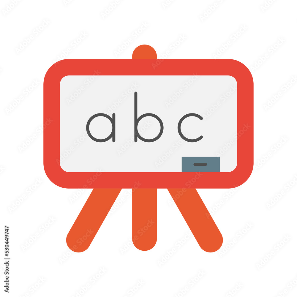 Abc , desk, blackboard colored icon. Simple colored element ...