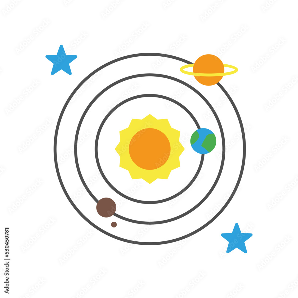 Solar System colored icon. Simple colored element illustration. Solar ...