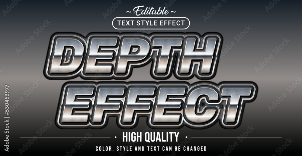 Editable text style effect - Depth Effect text style theme. Stock ...