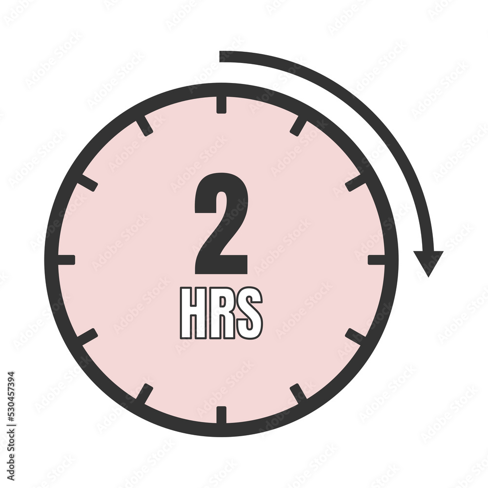 2 hour round timer or Countdown Timer icon. deadline concept. Delivery timer. Stock Vector ...