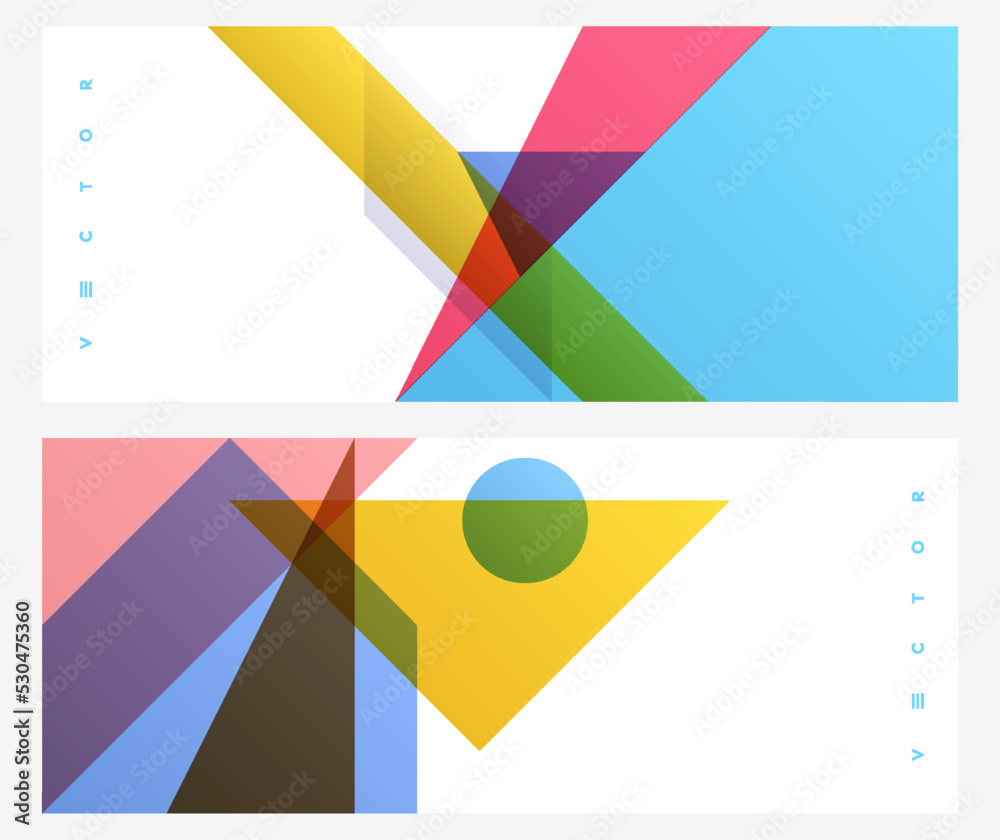 Vecteur Stock Art composition of flat colorful vector shapes. Abstract ...