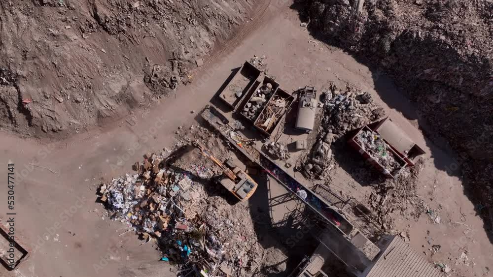 Landfill with Construction waste (CDW). Trash disposal for recycling ...