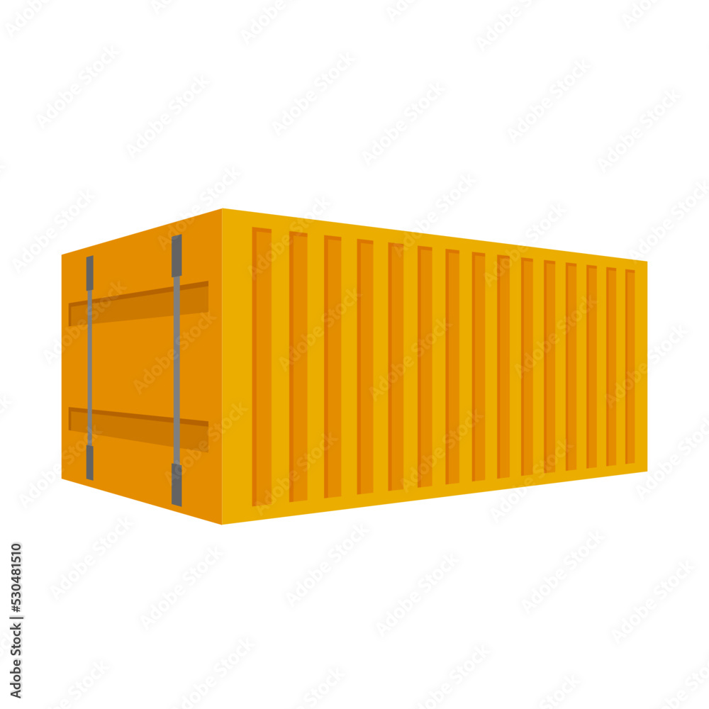 shipping container flat vector illustration logo icon clipart Stock ...