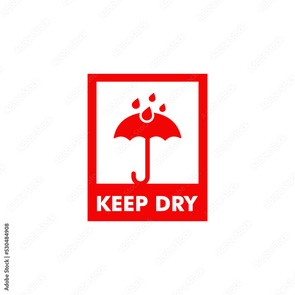 keep dry sticker icon for packaging vector stock illustration Stock ...