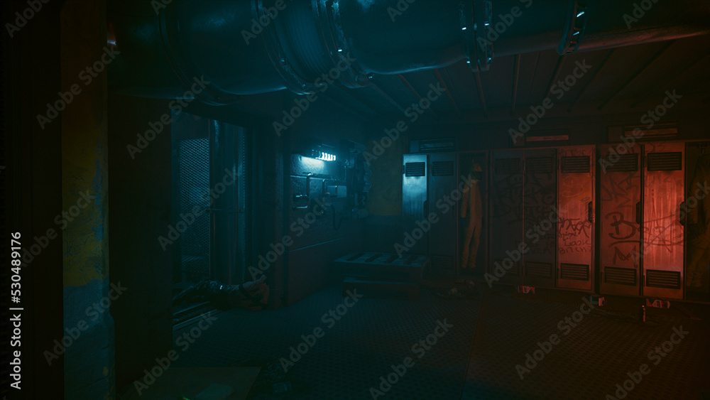 Landscape of an immersive virtual environment. Using 3D rendering ...