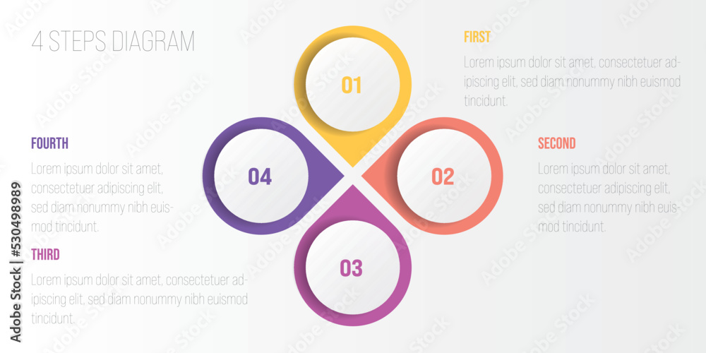 4 steps process modern infographic diagram Stock Vector | Adobe Stock
