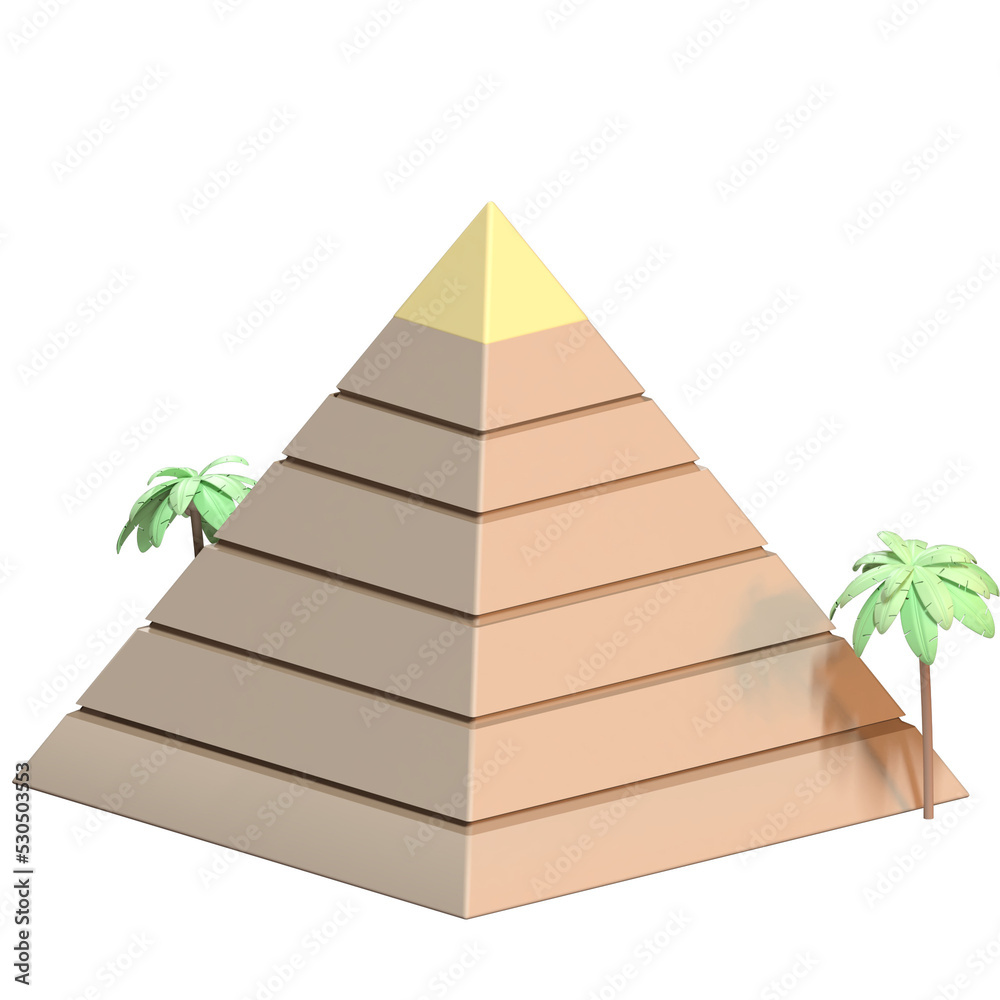 Pyramid perspective view illustration in 3D design Stock Illustration ...