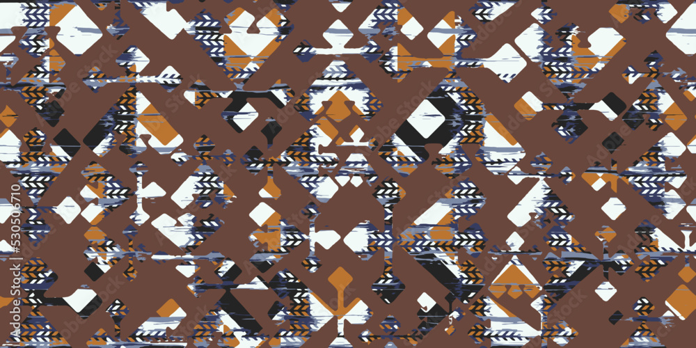 Seamless pattern in patchwork style. Embroidered print for carpet ...