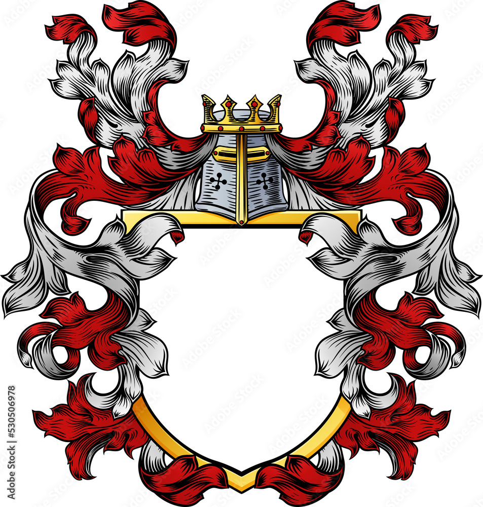 Coat of Arms Crest Knight Family Heraldic Shield Stock Illustration ...