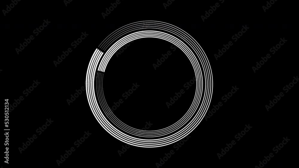Rotating Concentric Circles Round Target Lines Animation Round Frame Design Element Isolated