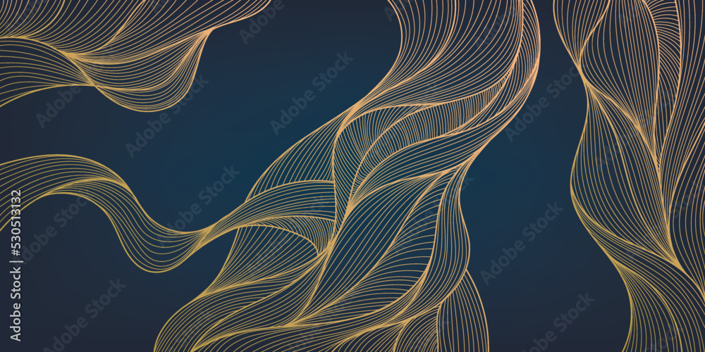 Vetor de Vector abstract golden luxury pattern, lines background. Line ...