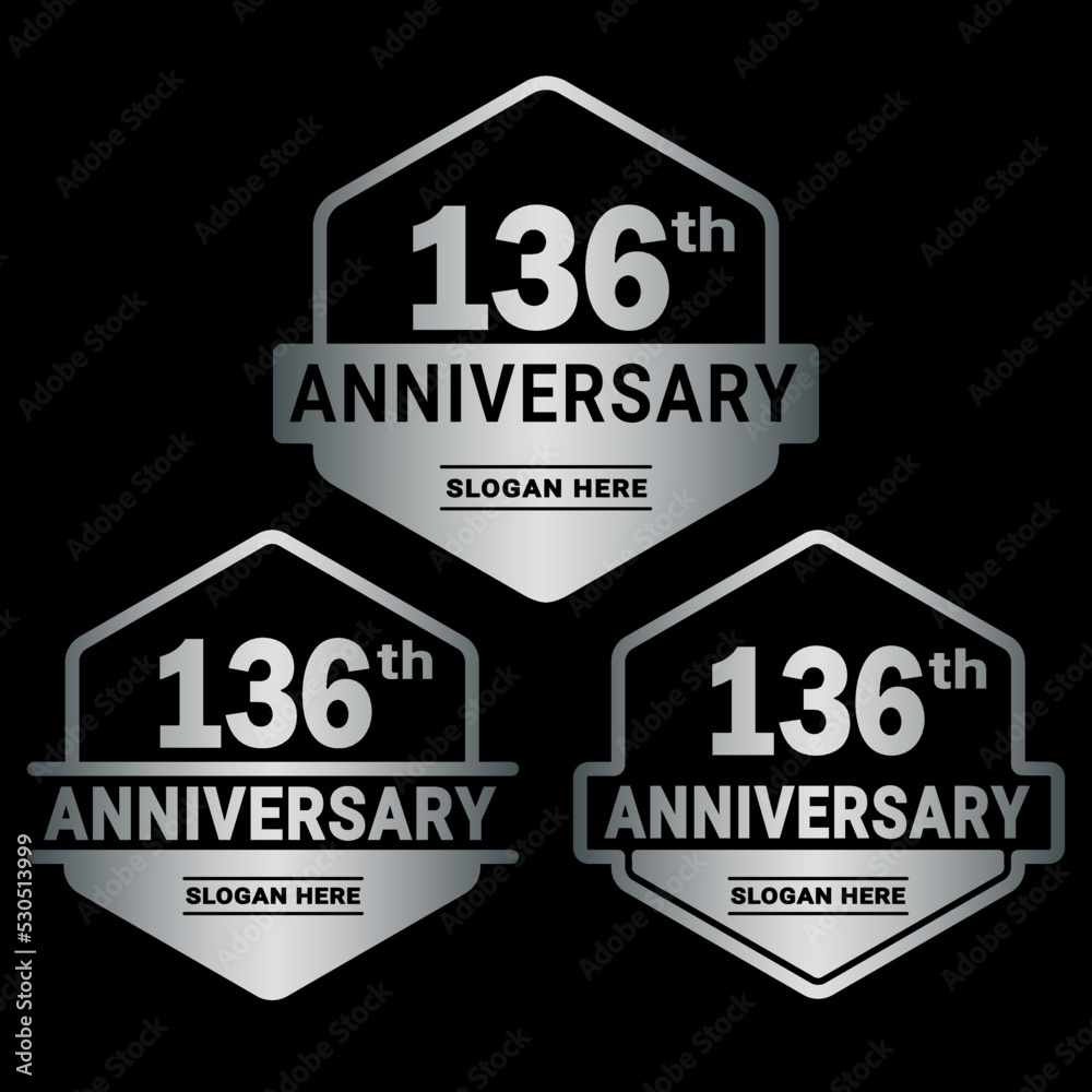 136 years anniversary celebration logotype. 136th anniversary logo ...