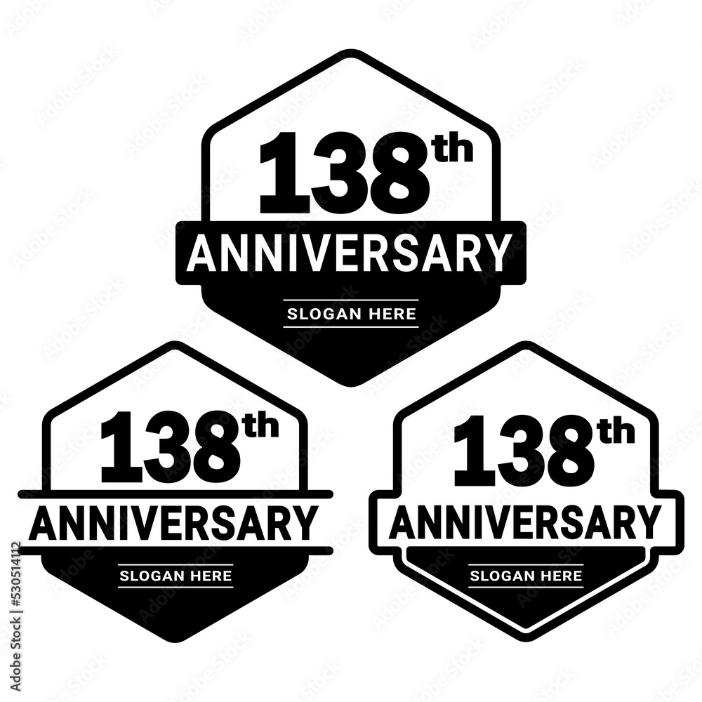 138 years anniversary celebration logotype. 138th anniversary logo ...
