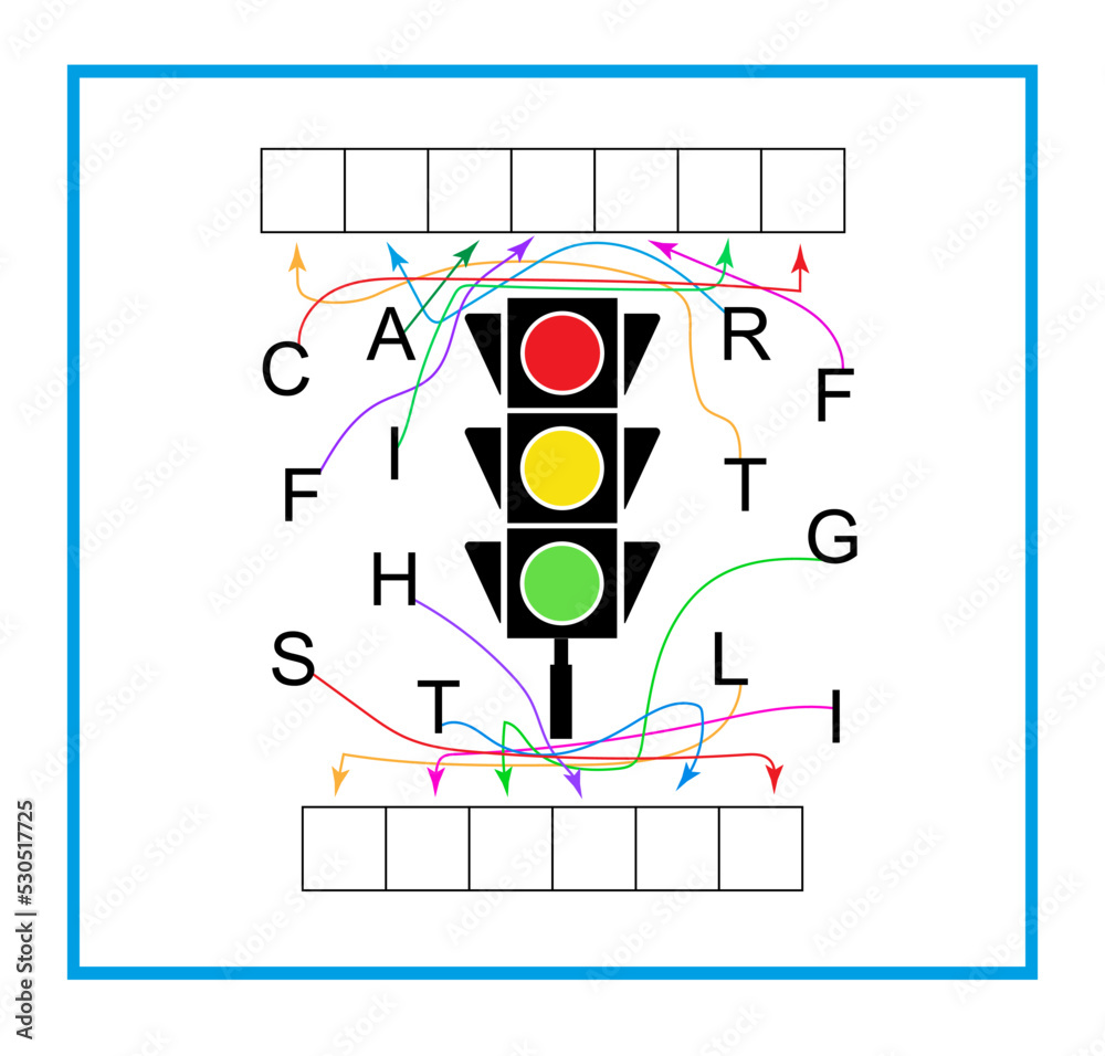 Puzzle game for kids. Read the word. Vector illustration for children ...