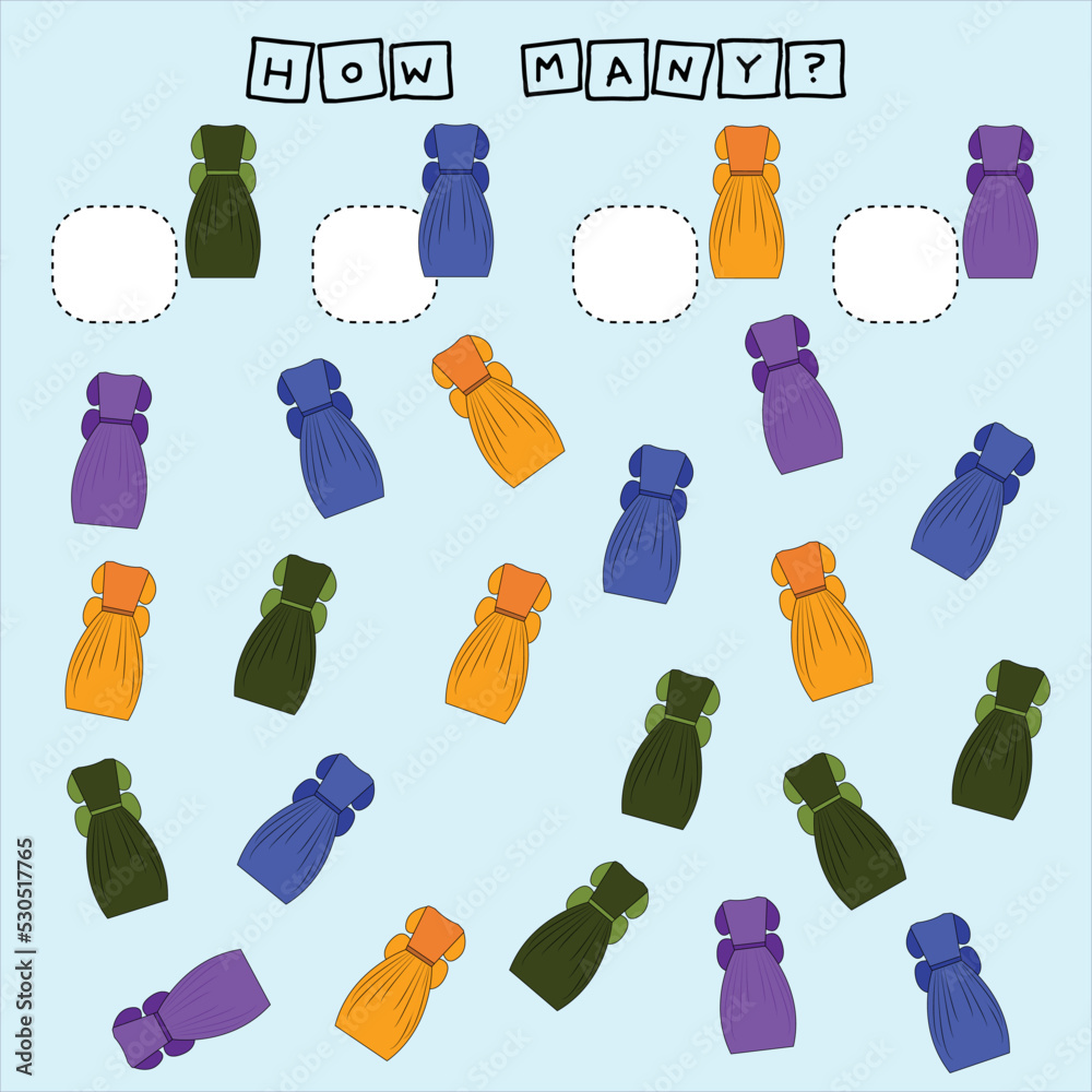 How many counting game with clothes . Preschool worksheet, kids ...