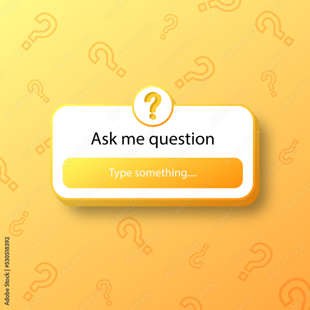 Ask me a question 3d sticker design concept. Question mark background ...